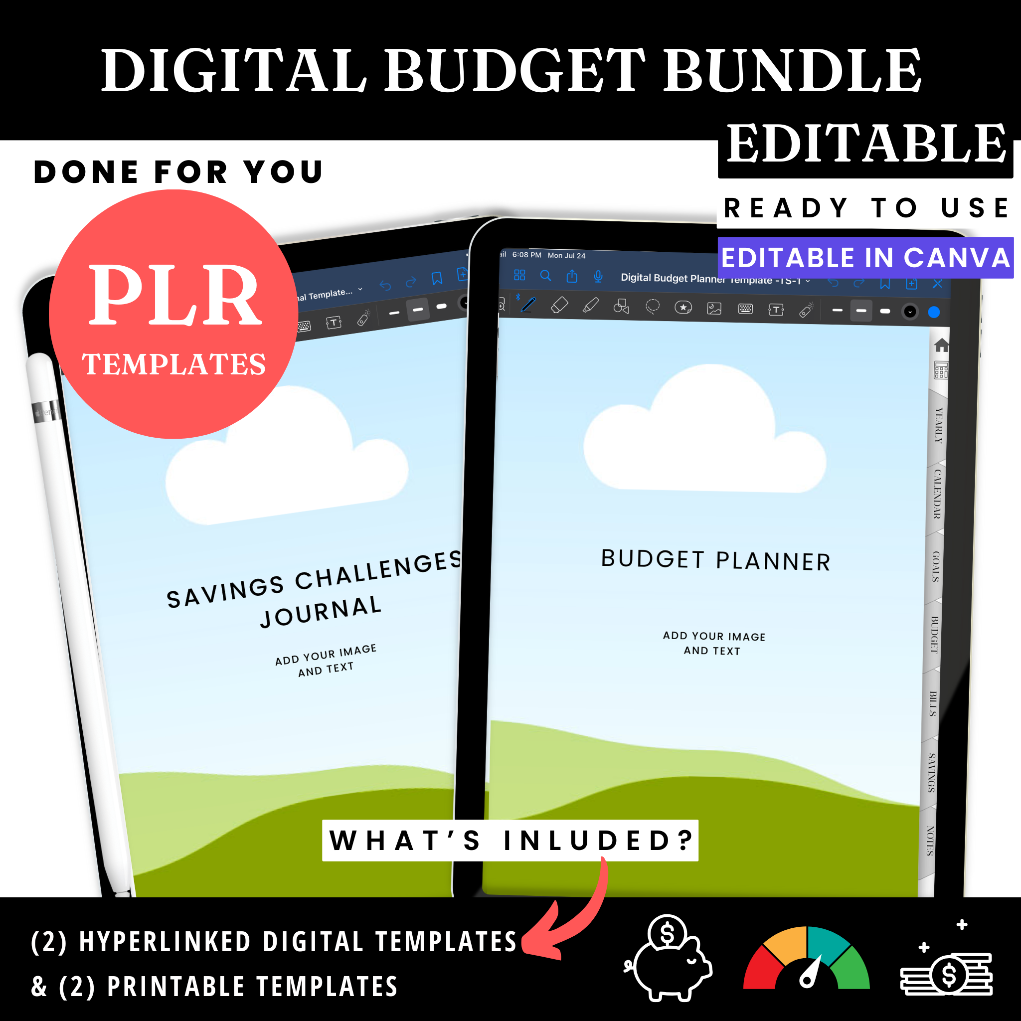 Digital Budget BUNDLE Template - PLR – Tawana Simone