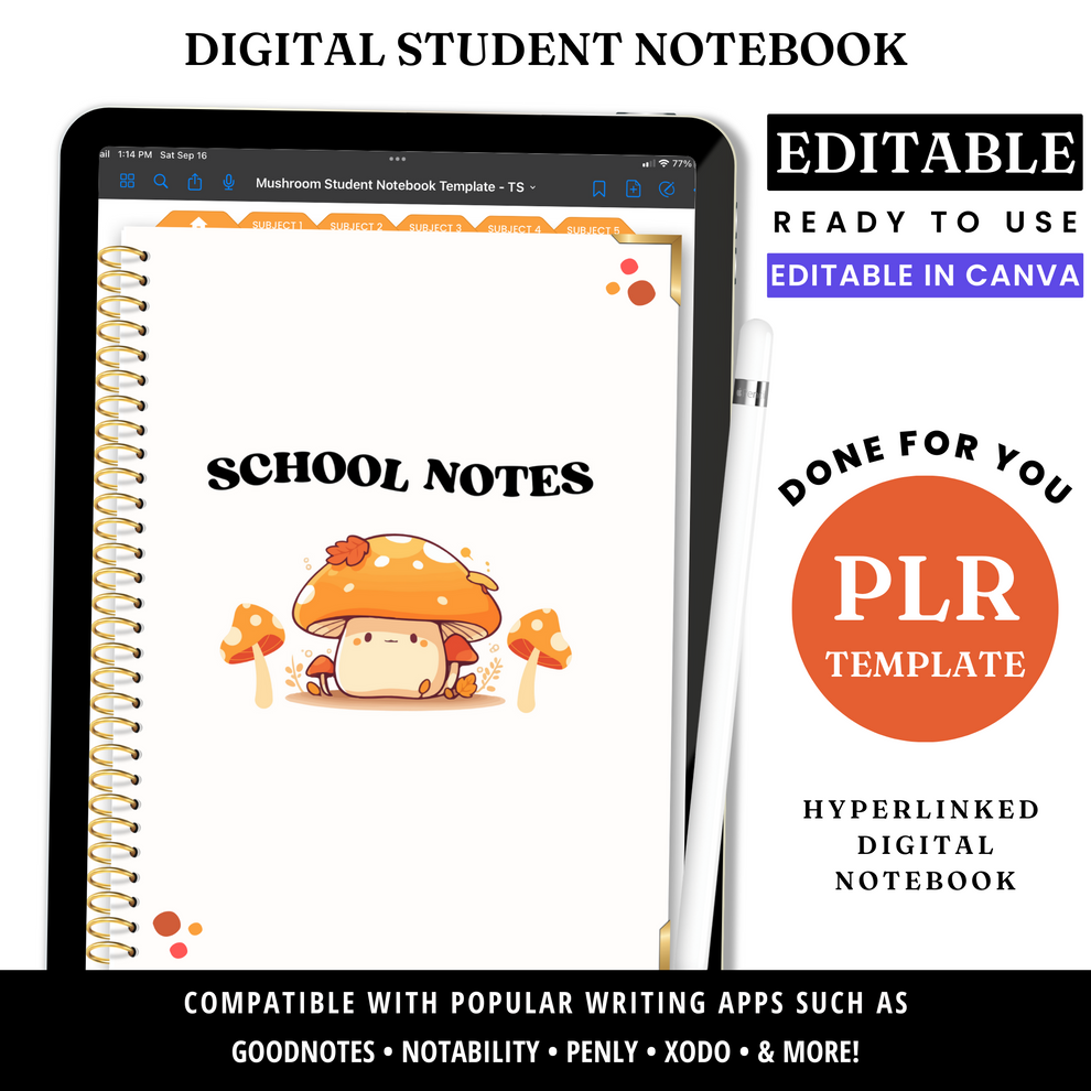 Digital Student Notebook Template - PLR – Tawana Simone