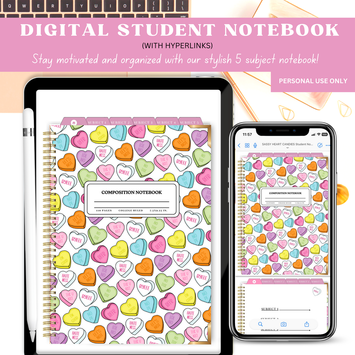 Sassy Heart Candies Digital Student Notebook – Tawana Simone