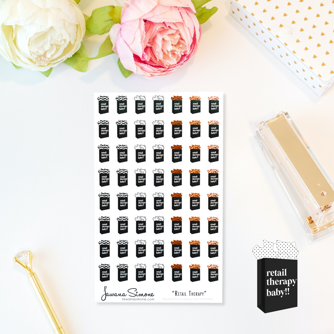 Retail Therapy Planner Stickers – Tawana Simone